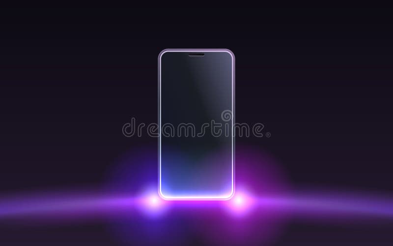 Smartphone Mobile Screen, Technology Mobile Display Light. Vector ...
