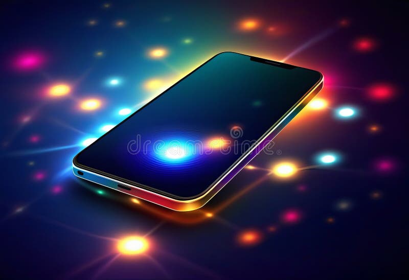 Smartphone Mobile Screen, Technology Mobile Display Light. Vector ...