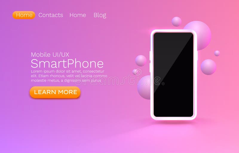 Smartphone Mobile Screen, Technology Mobile Display Light. Vector Stock ...