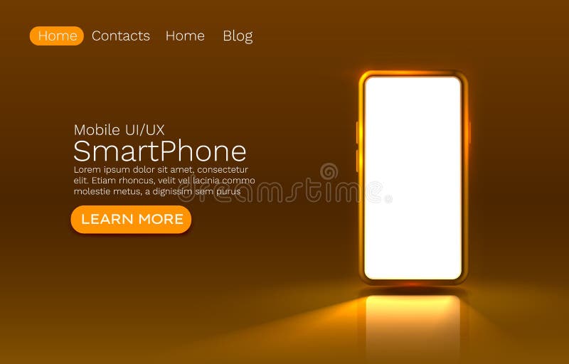 Smartphone Mobile Screen, Technology Mobile Display Light. Vector Stock ...