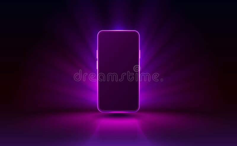 Smartphone Mobile Screen, Technology Mobile Display Light. Vector Stock ...