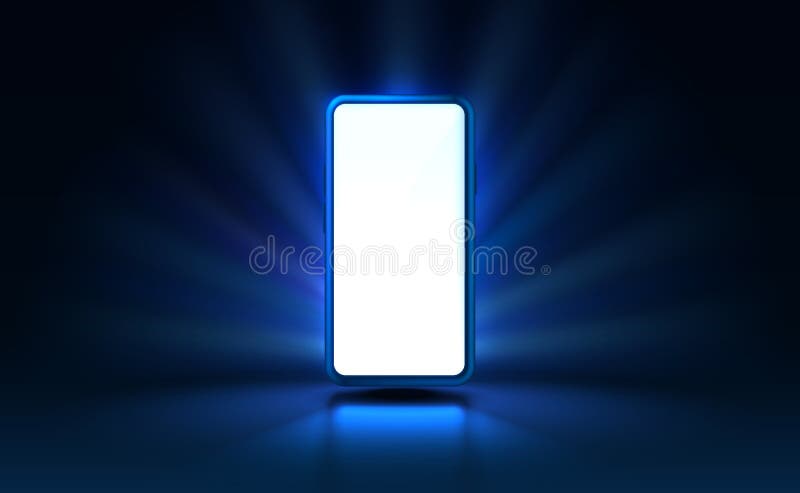 Smartphone Mobile Screen, Technology Mobile Display Light. Vector Stock ...