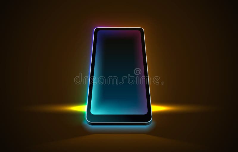 Smartphone Mobile Screen, Technology Mobile Display Light. Vector Stock ...