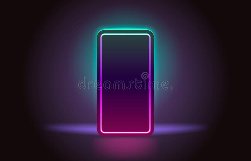 Smartphone Mobile Screen, Technology Mobile Display Light. Vector Stock ...