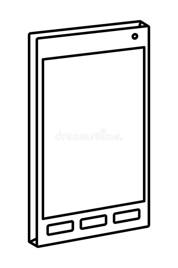 Smartphone Mobile Technology Isometric Symbol in Black and White Stock ...