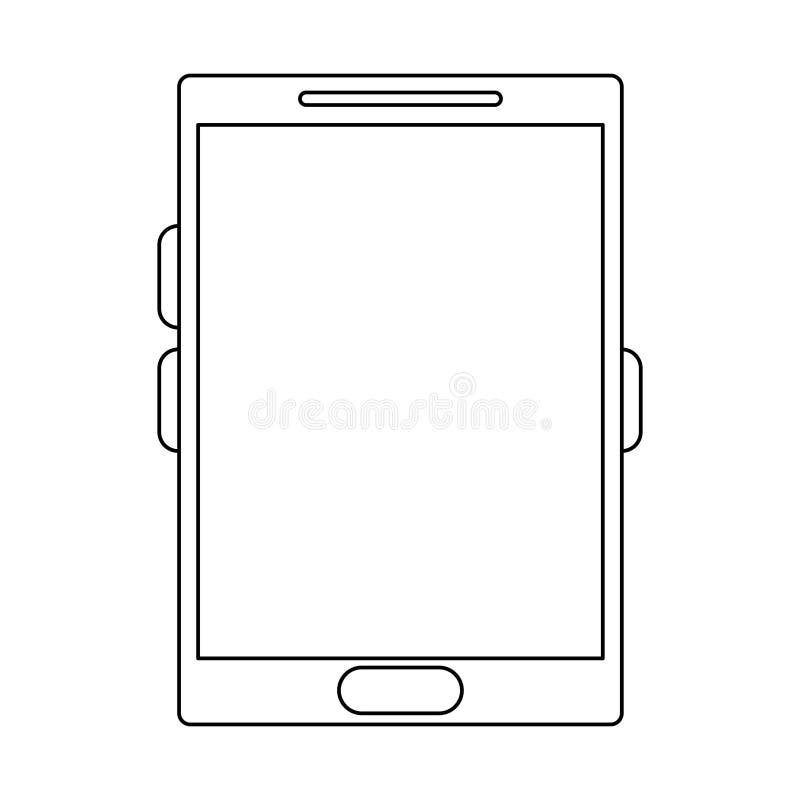 Smartphone Mobile Technology Symbol Black and White Stock Vector ...