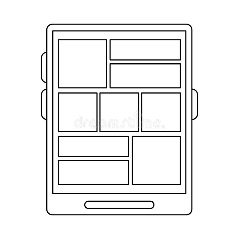 Smartphone Mobile Technology Symbol Black and White Stock Vector ...