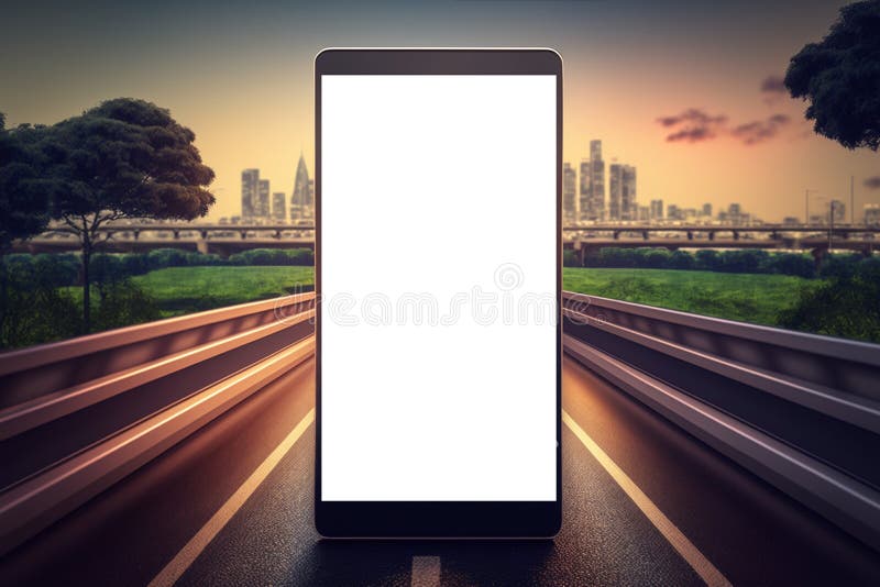 Smartphone with Mock Up Blank Scree. Mobile App Software Design, GPS ...