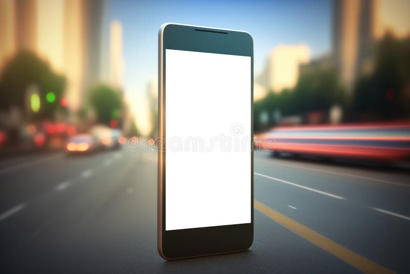Smartphone with Mock Up Blank Scree. Mobile App Software Design, GPS ...