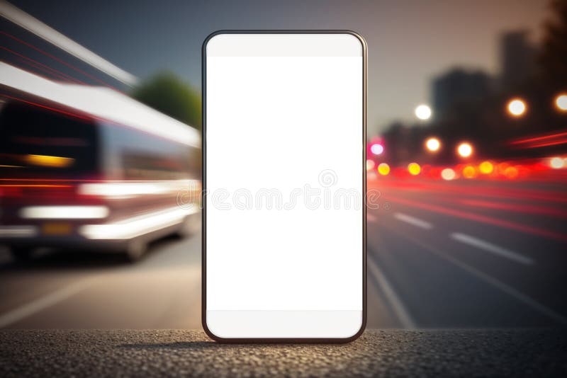 Smartphone with Mock Up Blank Scree. Mobile App Software Design, GPS ...