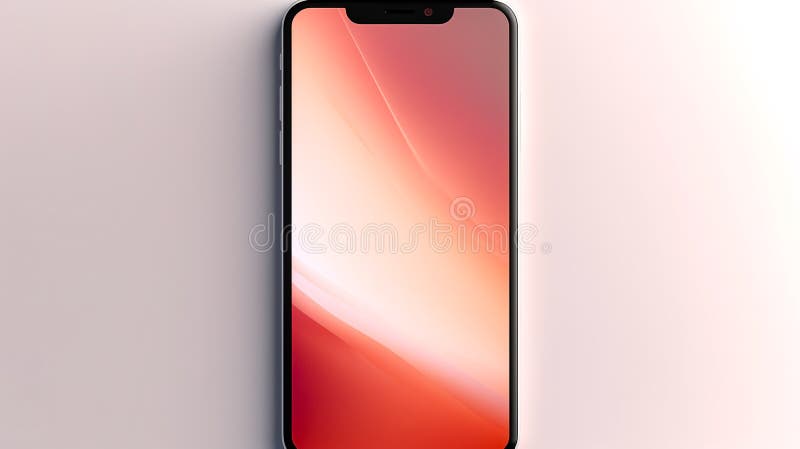 Smartphone Mockup with Blank Abstract Pink Screen. Stock Illustration ...