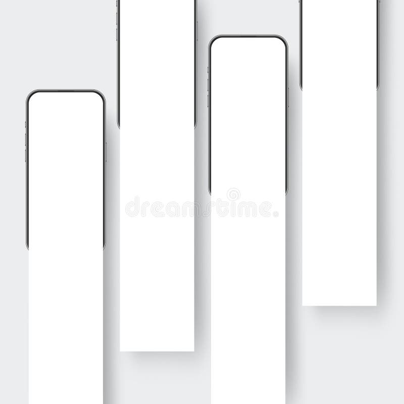 Smartphone Mockup with Blank App Screens Stock Vector - Illustration of ...