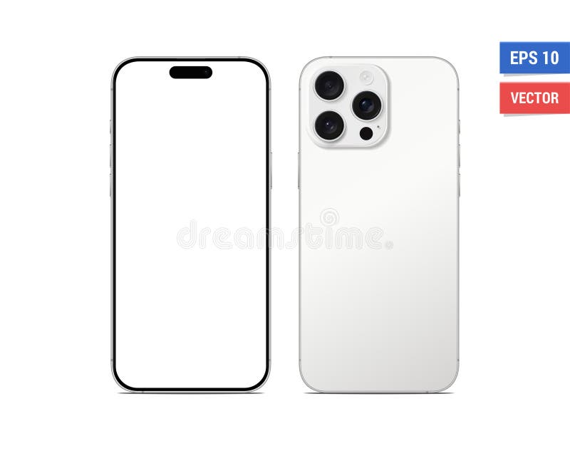 Realistic Vector Apple IPhone 16 Pro Max Mockup with Blank Screen ...