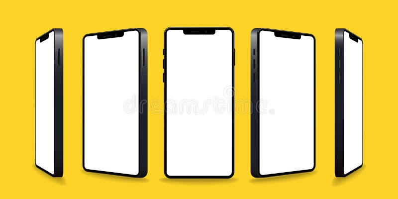 Smartphone Mockup Collection. Realistic Models Smartphone with White ...