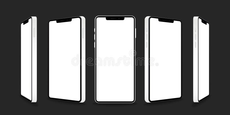 Smartphone Mockup Collection. Realistic Models Smartphone with White ...