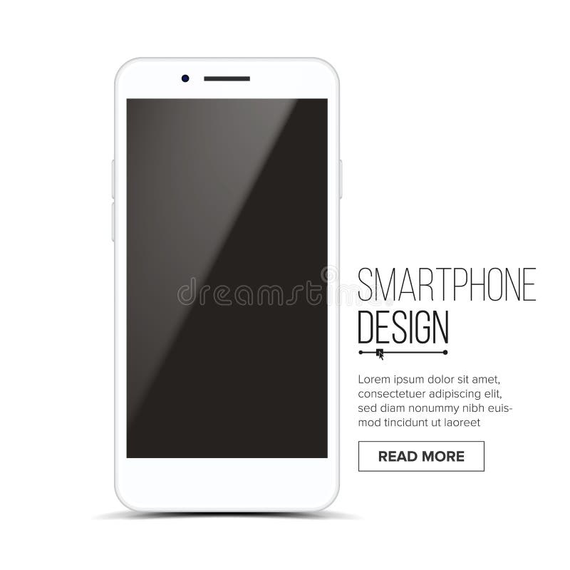 Samsung Galaxy S8 Isolated on White Background Vector Illustration ...