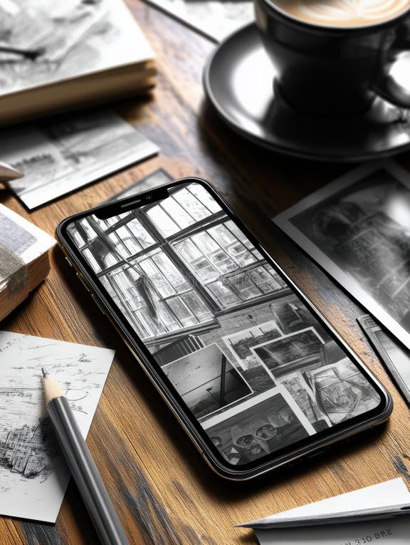Smartphone Mockup Displaying Creative Photo Editing User Interface with ...