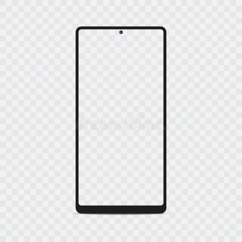 Smartphone Mockup with Empty Screen. Smartphone with Transparent Screen ...