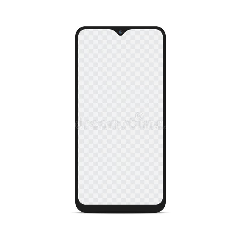 Smartphone Mockup with Empty Screen. Smartphone with Transparent Screen ...