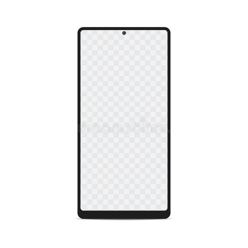 Smartphone Mockup with Empty Screen. Smartphone with Transparent Screen ...
