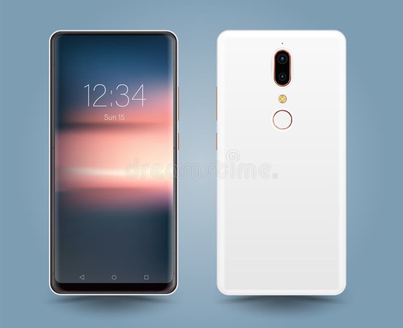 Smartphone Mockup Front Back Stock Vector - Illustration of mockup ...