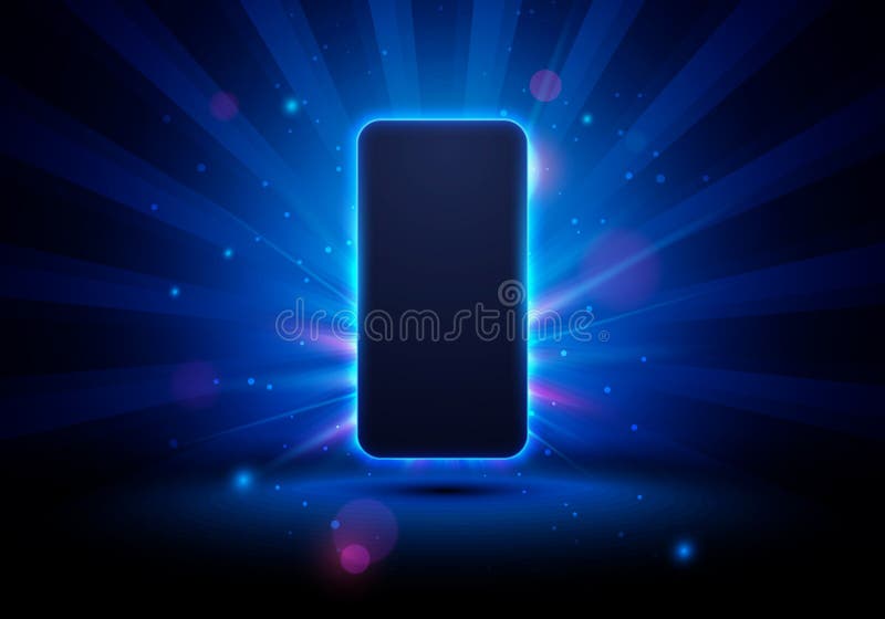 Smart Phone Showcase with Blue Glow Stock Vector - Illustration of game ...