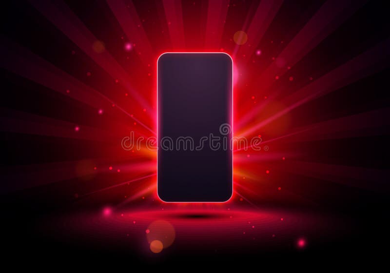 Smartphone Presentation Mock Up on Stage with Red Glow in the ...