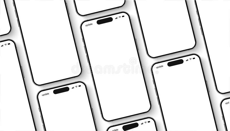 Smartphone Mockup Set with Blank White Screen, Detailed Mobile Phone ...