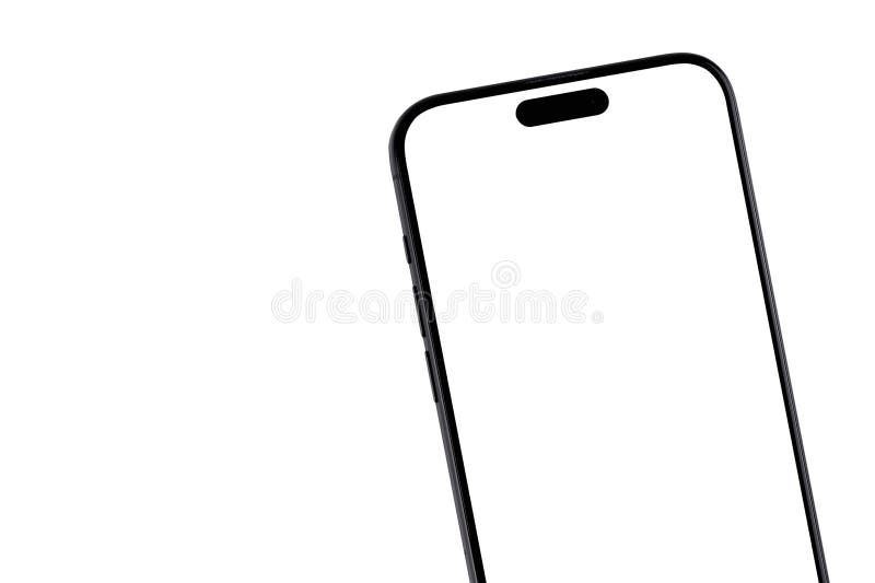Smartphone Mockup in a Half Screen IPhone 15 Pro Max Closeup with Blank ...