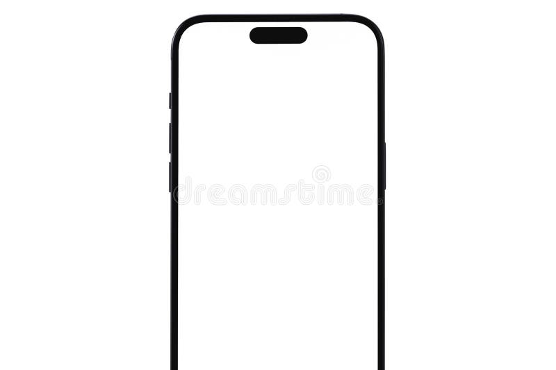 Smartphone Mockup in a Half Screen IPhone 15 Pro Max with White, Blank ...