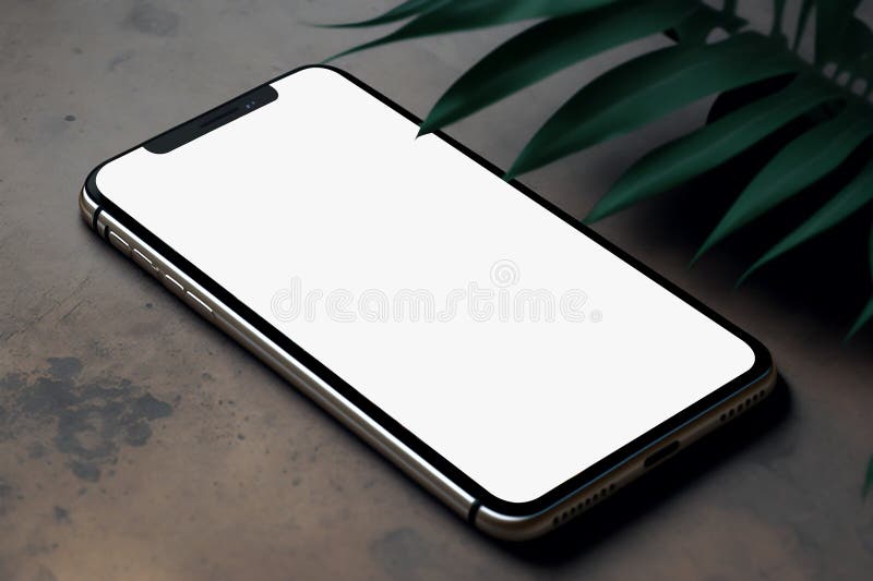 Smartphone Mockup Image - White Mobile Phone with Blank Space Stock ...