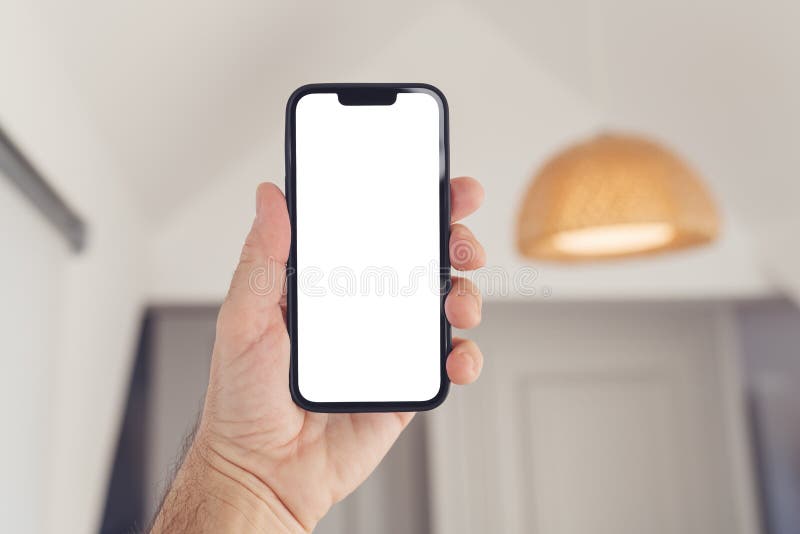 Smartphone Mockup, Internet of Things and Smart Home Concept, Man Using ...