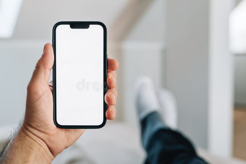 Smartphone Mockup, Internet of Things and Smart Home Concept, Man Using ...