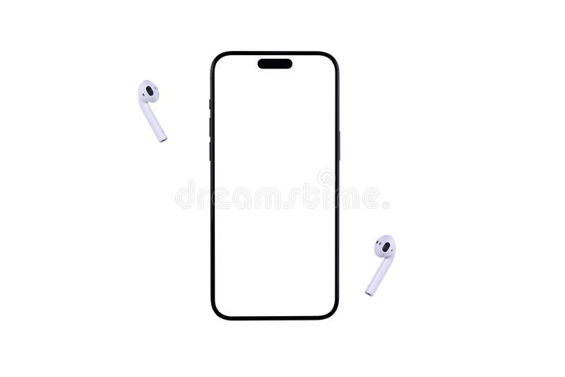 Smartphone Mockup IPhone 15 Pro Max with Blank, Empty Screen and ...