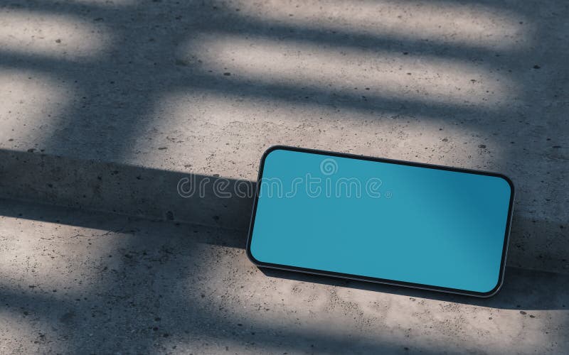 Smartphone Mockup, Laying on a Concrete Surface, Outdoor Stock ...