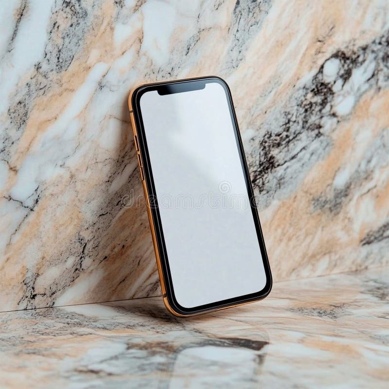 Smartphone Mockup Marble Background for App Presentation Stock ...