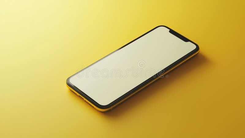 Smartphone Mockup in Minimal Yellow Setting for App or Website Stock ...