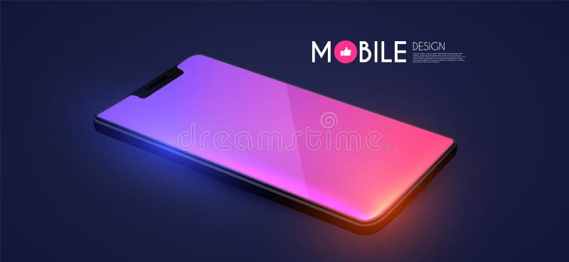 Smartphone Mockup. Realistic Mobile Phone Display with Light Effect ...