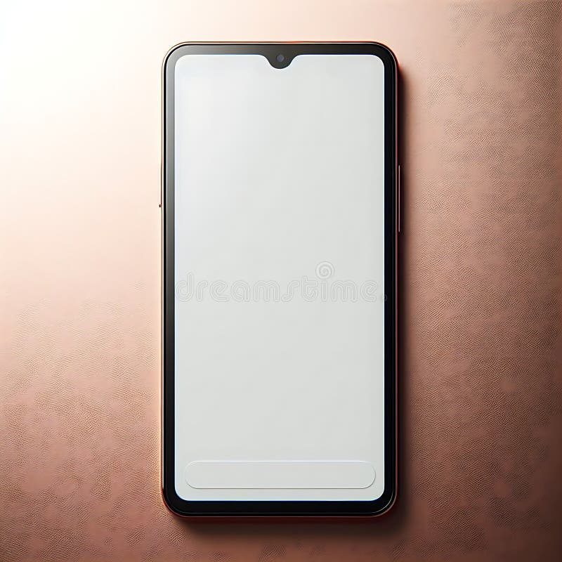The Smartphone Mockup Rests on a Rough Brown Surface. Blank Screen To ...
