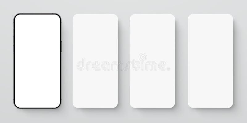 Blank Mobile App Screens. Mockup for Showing Apps Ui Stock Vector ...