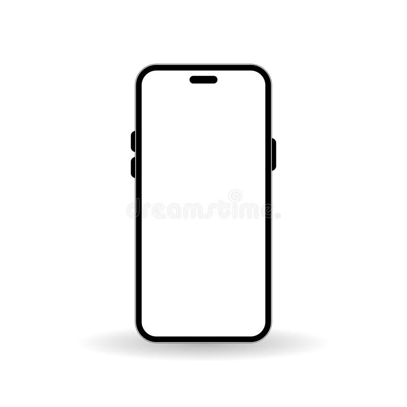 Smartphone Mockup Template. Phone Frame with Blank Screen Icon Stock ...