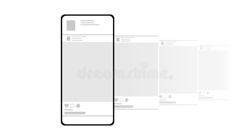 Smartphone Mockup on White Background. Transparent Carousel Interface ...