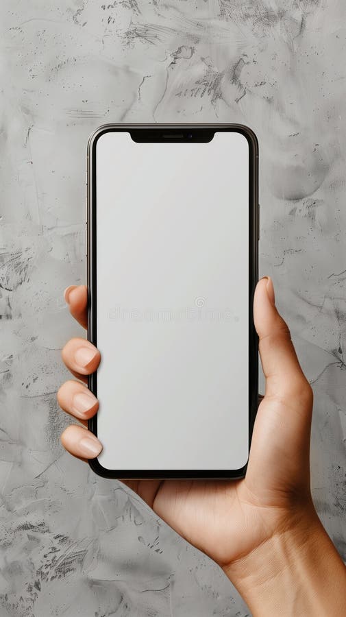 Smartphone Mockup White Screen. Mobile Phone on White Solid Background ...