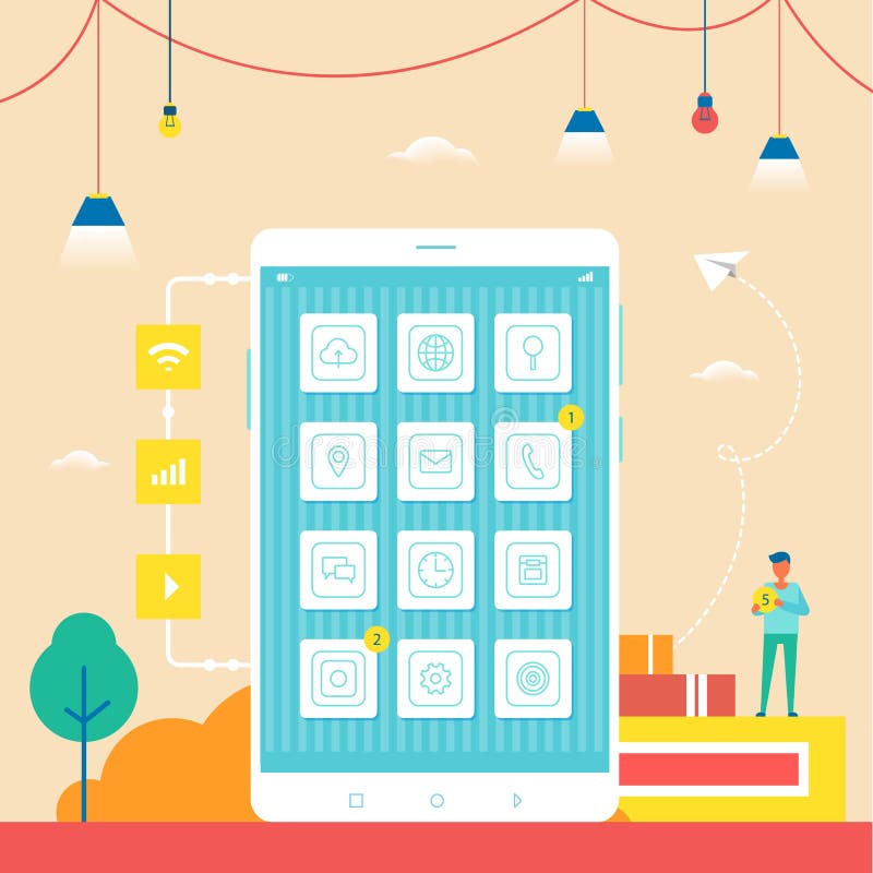 Smartphone Model Development Promotional Poster Stock Vector ...