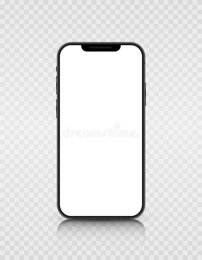 A Smartphone Model with a White Screen. Realistic 3D Mobile Phone with ...