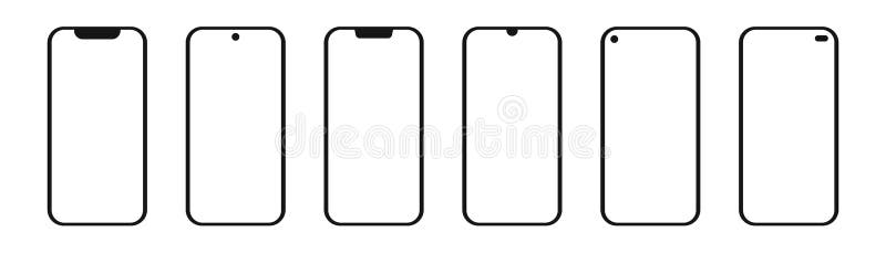 Smartphone Models with Screen for Mobile App Design. Vector ...