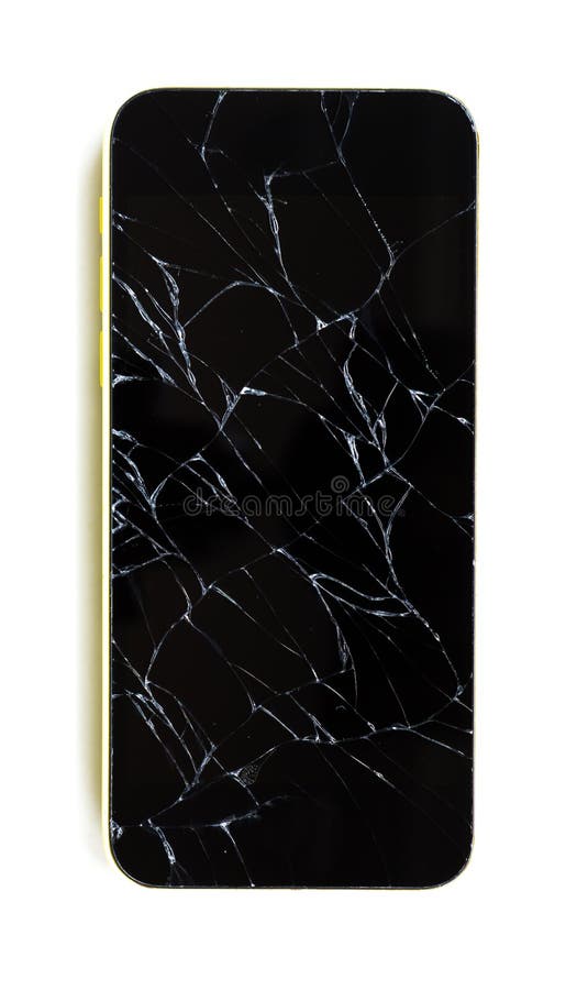 Smartphone Modern Mobile Phone with a Broken Screen Glass To Crack ...