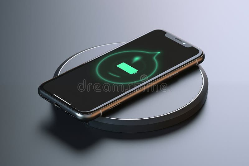 Smartphone on Modern Wireless Charger. Generative AI Stock Image ...