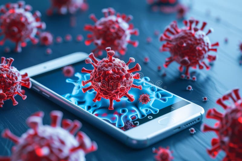 Smartphone Molecular Tests Detecting Viruses Stock Illustration ...