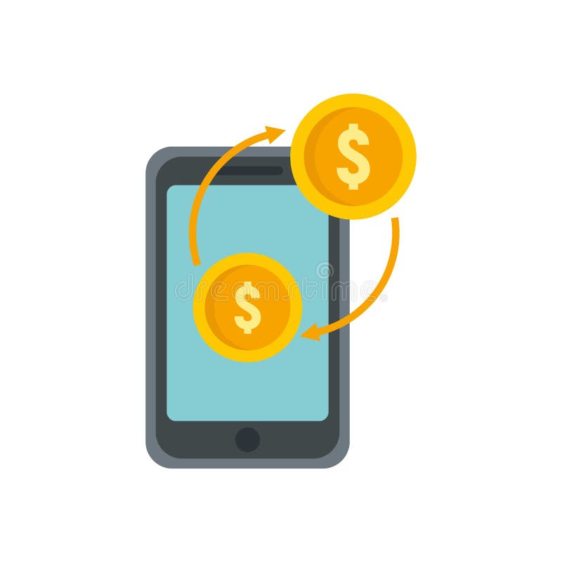 Smartphone Money Transfer Icon Flat Isolated Vector Stock Illustration ...